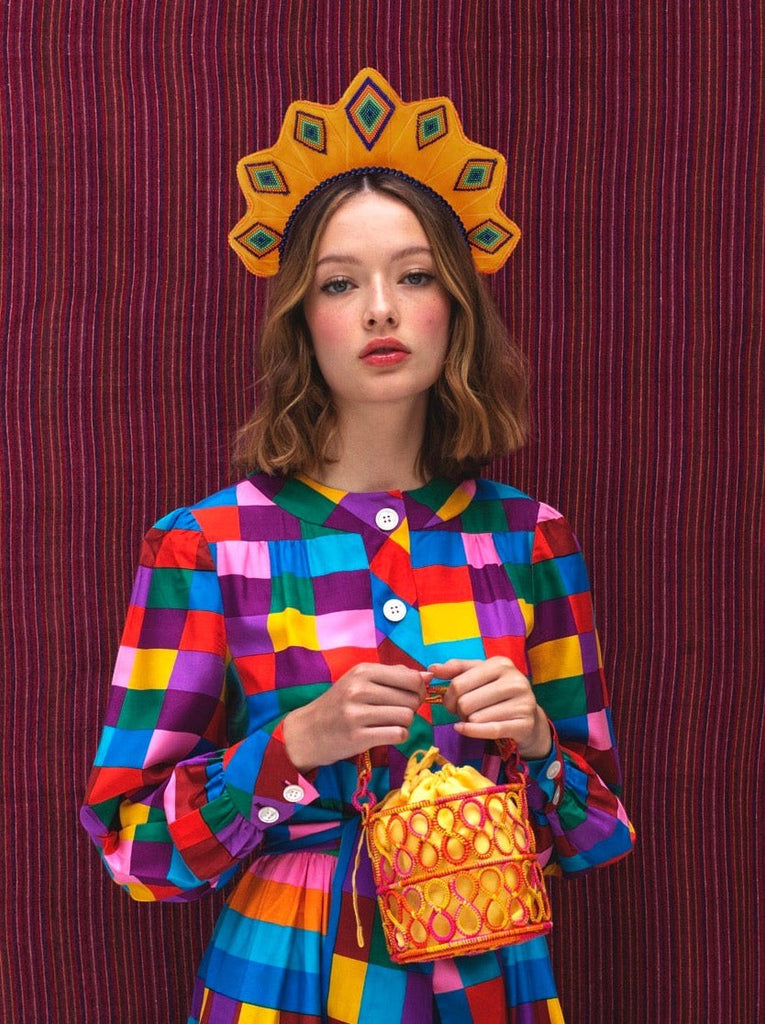 Star Shaped Sibundoy Beaded Rombos Headpiece | Fashionkind