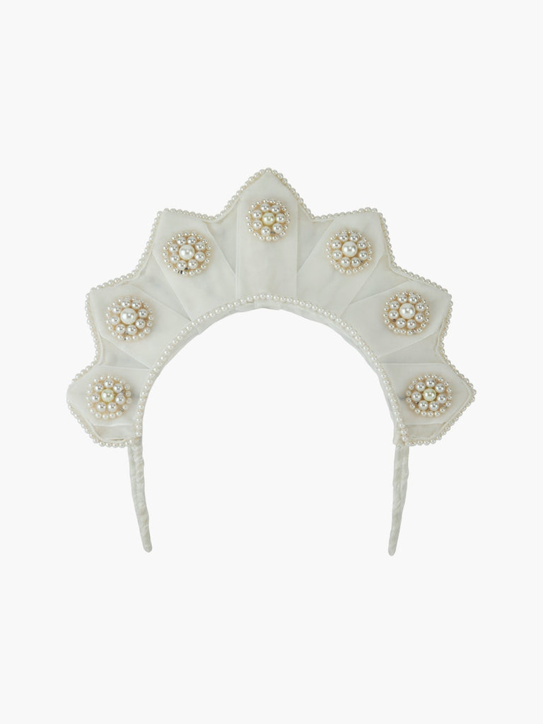 Star Shaped Velvet Pearl Headpiece | Fashionkind
