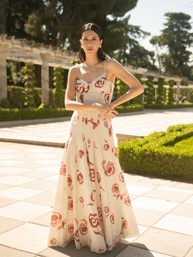 Rosetta Maxi Dress | Ivory/Red | Fashionkind