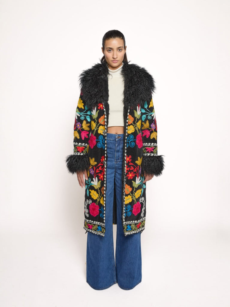 Aisara Wrap Coat - M | Multi Print | Fashionkind